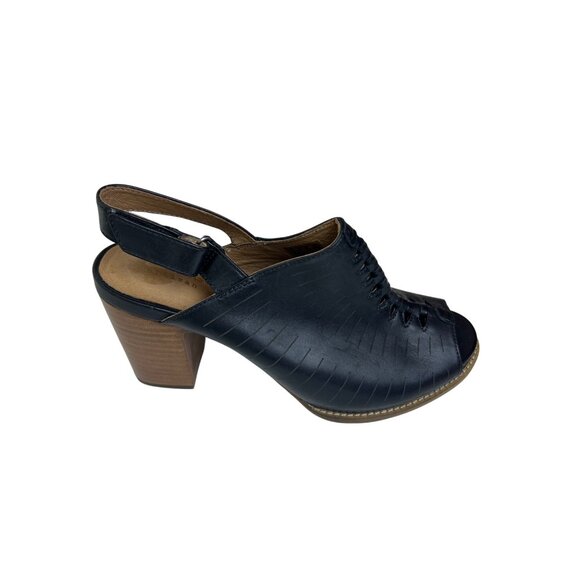 Clarks | Shoes | Clarks Briatta Key Womens Black Leather Slingback ...